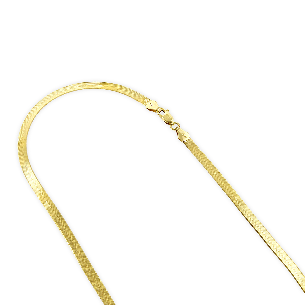 Shop Real Gold Herringbone Chain Necklace for Men & Women - ItsHot