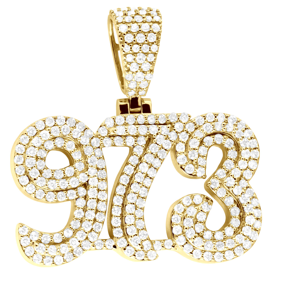 Custom Men's 10K or 14K Gold Diamond Pendant | Numbers or Letter ...