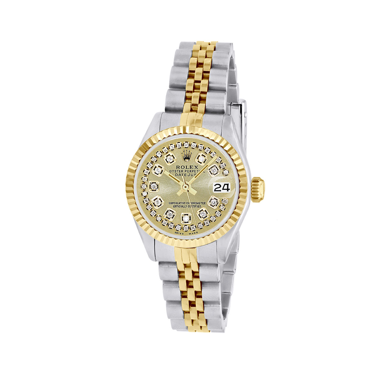 Rolex Datejust 26mm Yellow Gold and Stainless Steel Bracelet Gold Dial ...