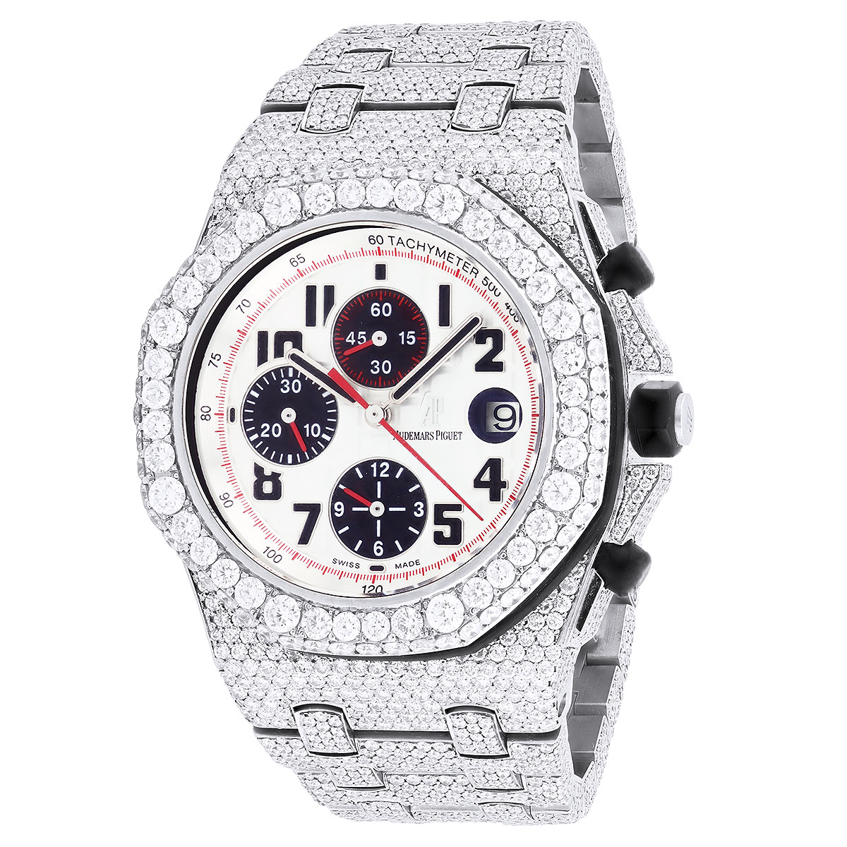 Audemars Piguet Royal Oak Offshore Men's Iced Out Diamond Watch 42mm ...