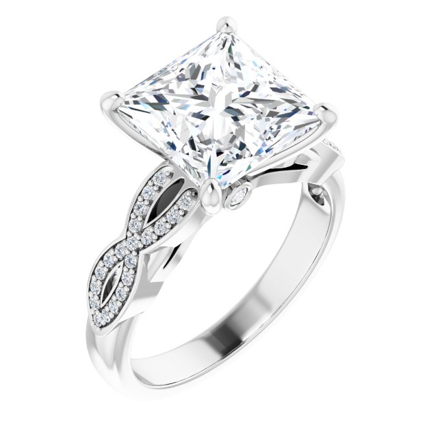 Aurora 4 Carat Square Lab Grown Diamond Infinity-Inspired Engagement ...