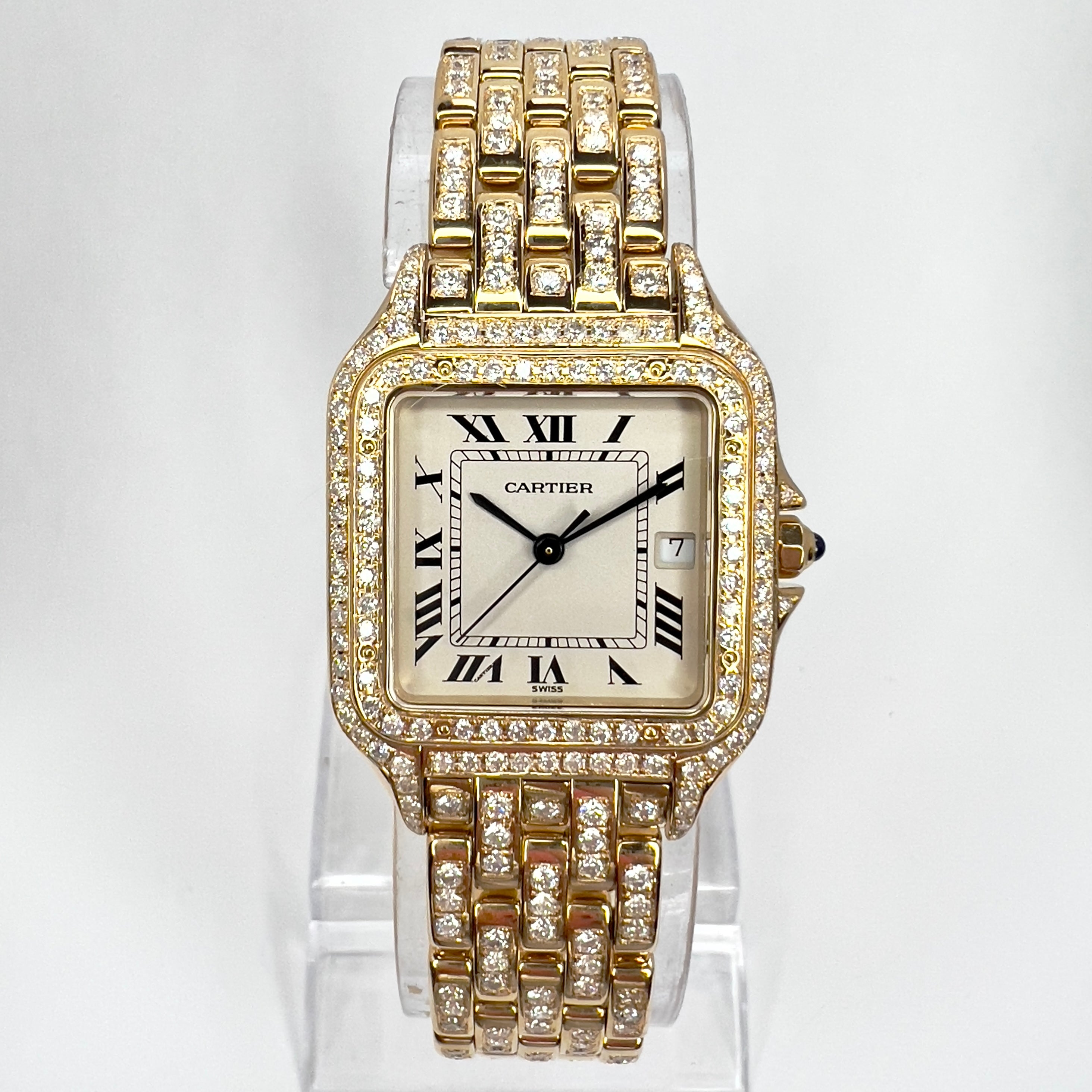 Cartier Panthere 18K Gold Women's Diamond Watch 27mm 6.1ct - Itshot S000263