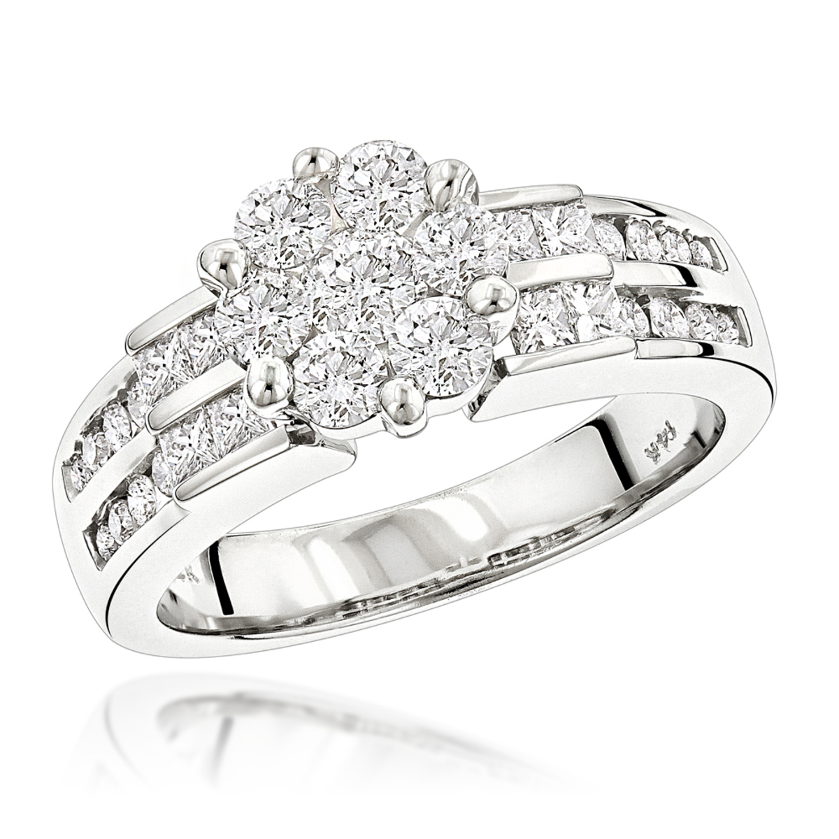 14K White Gold Pre-Set Diamond Engagement Ring 1.65ct 800338