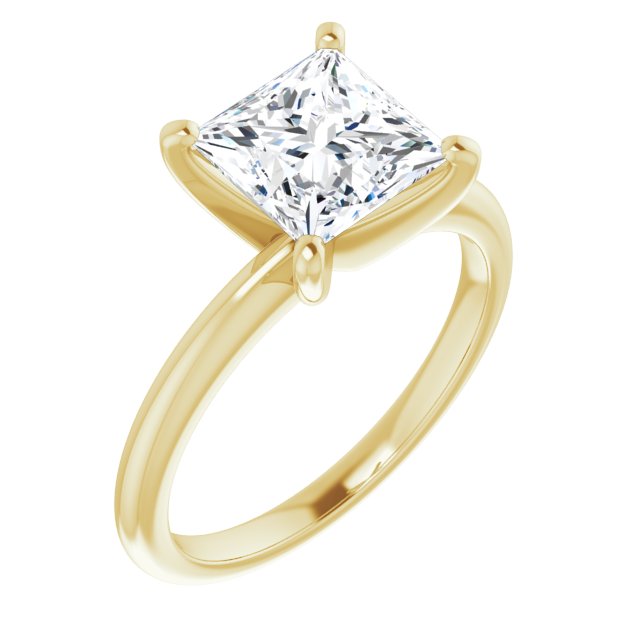 Elliana 2 Carat Square Diamond Solitaire Engagement Ring 14K Yellow ...