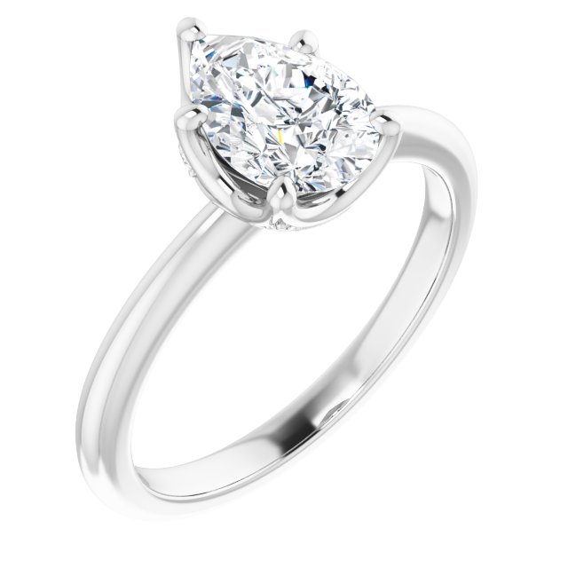 Faith 2 Carat Pear Lab Grown Diamond Accented Engagement Ring 14K White ...