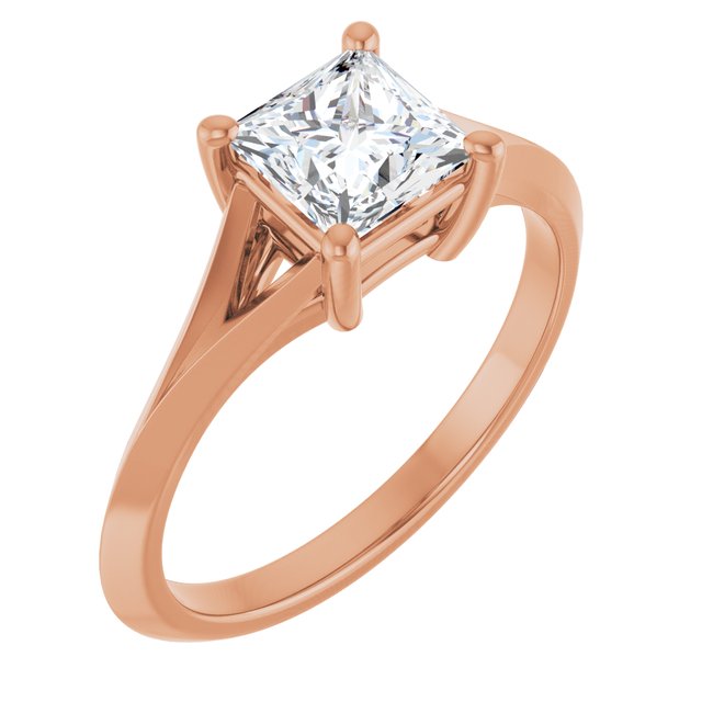 Finley 1 Carat Square Diamond Solitaire Engagement Ring 14K Rose Gold ...
