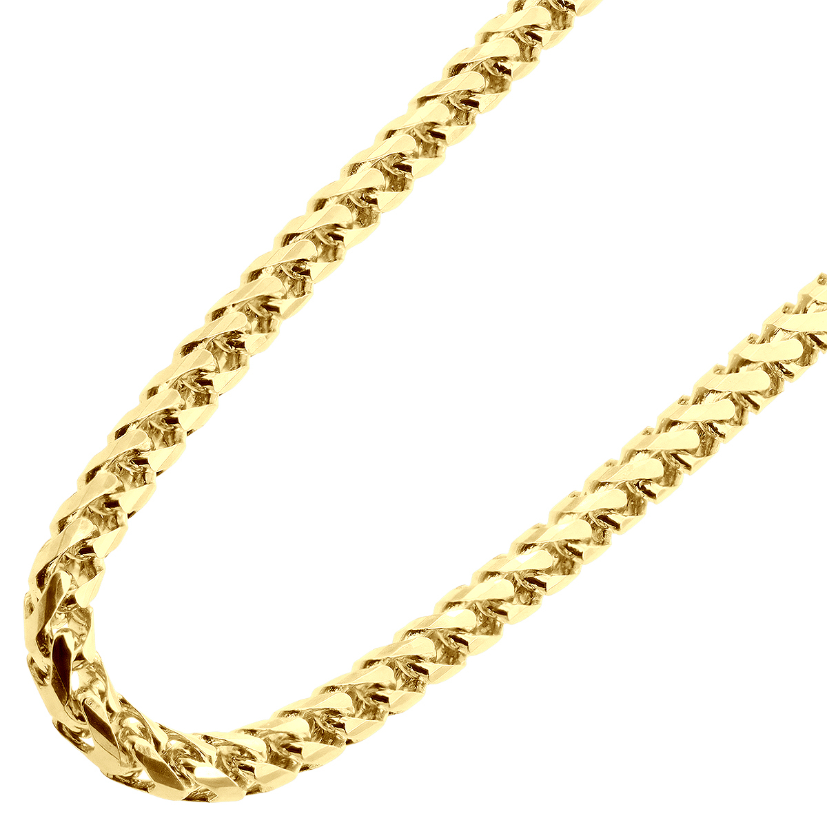 Women's 14K Yellow Gold Solid Diamond Cut Franco Necklace FSDS/14YEWM ...