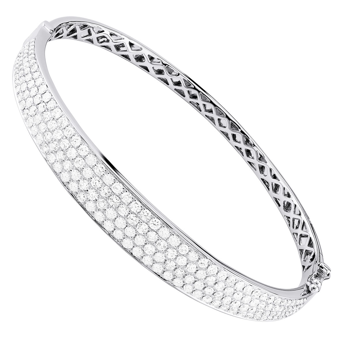 Women's 14K Gold Diamond Bangle Bracelet Pave Setting 3.25ct 803313 ...