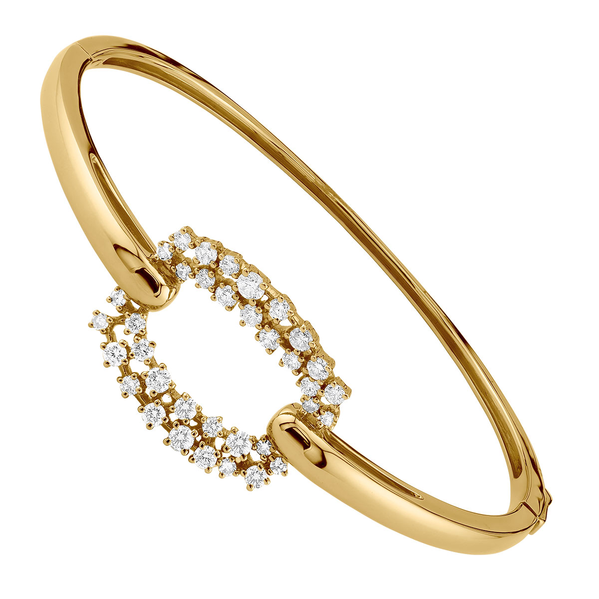 Women's 14K Gold Round Diamond Bangle Bracelet 1.3ct O Design 803332 ...