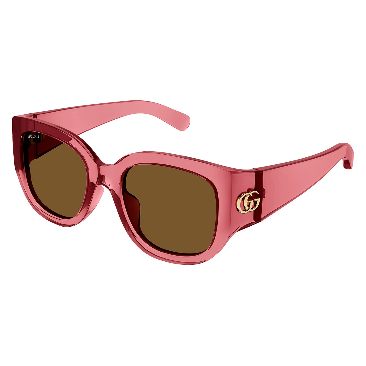 Gucci Women's Sunglasses Transparent Red Cat Eye GG1599SA003 Brown ...