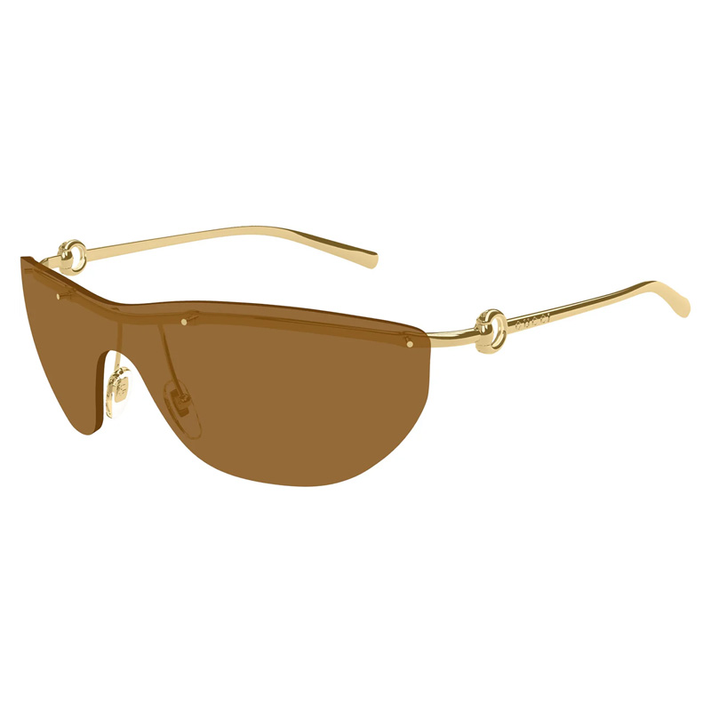Gucci Women's Designer Shield Endura Gold Sunglasses GG1700S004 Metal ...