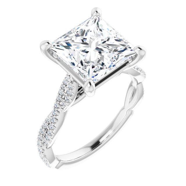 Hailey 4 Carat Square Lab Grown Diamond Infinity-Inspired Engagement ...