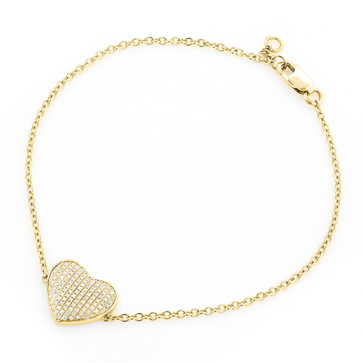 Women's 10K Yellow Gold Diamond Heart Bracelet 1/5ct 406770