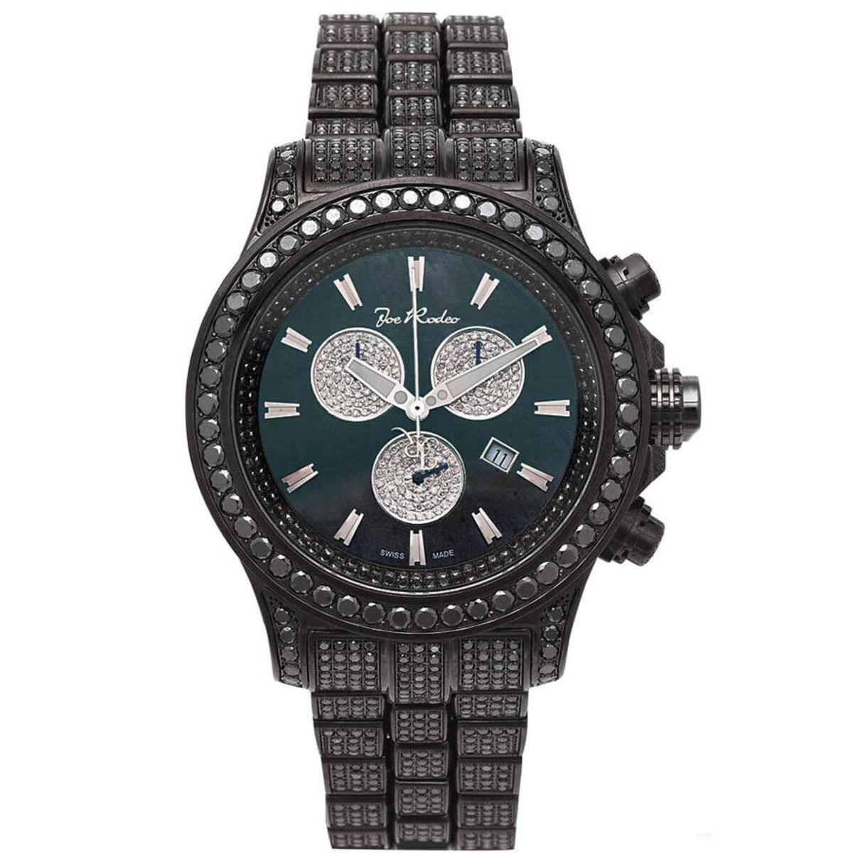 Hip Hop Joe Rodeo Men's Black Diamond Watch 26.7 964973