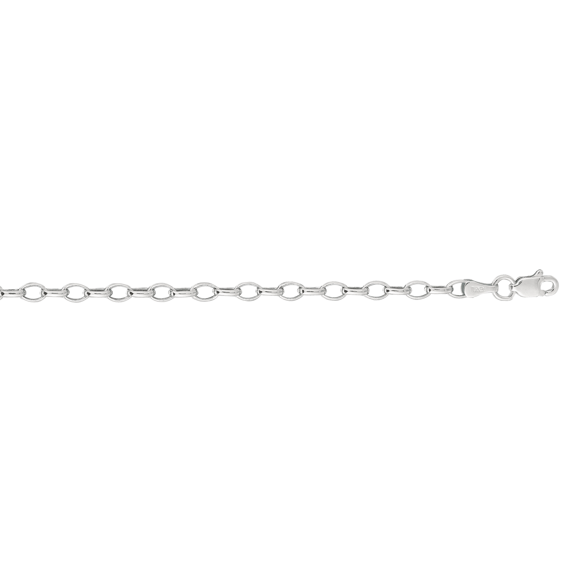 Hollow 14k Gold Rolo Chain For Women Oval 3mm Wide RE3HLB