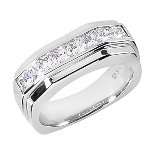 Platinum Diamond Men's Wedding Ring 1.36ct 013244