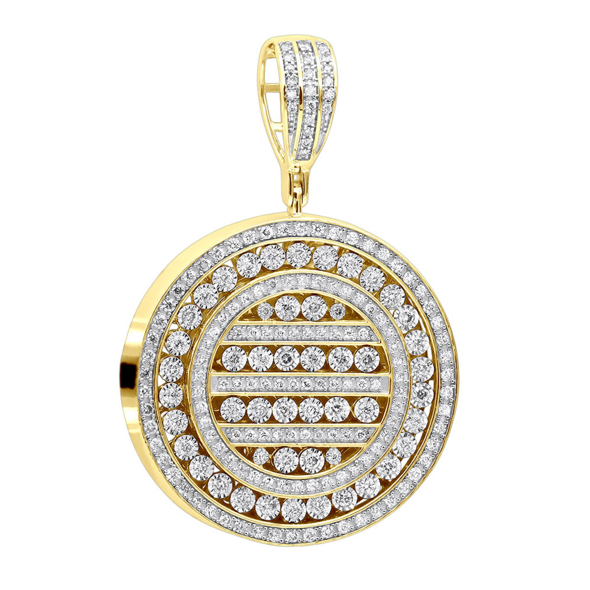 2 Carat Round Diamond Medallion Pendant for Men & Women in 14k Gold 803175