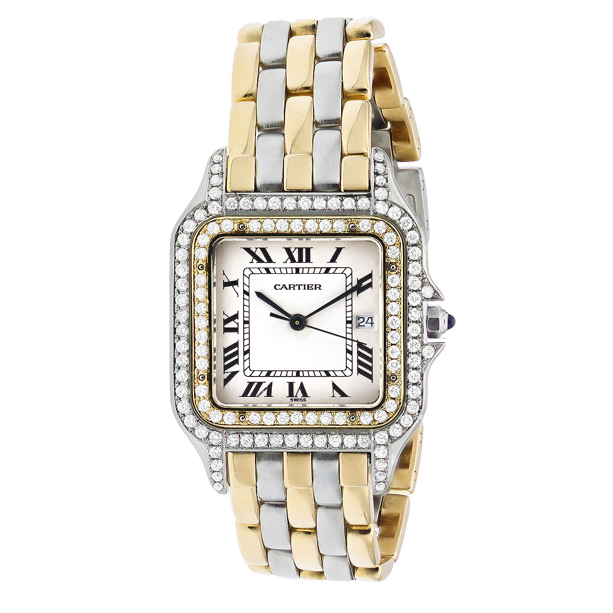 29mm Cartier Panthere Women's Diamond Watch Yellow 18k Gold & Stainless ...