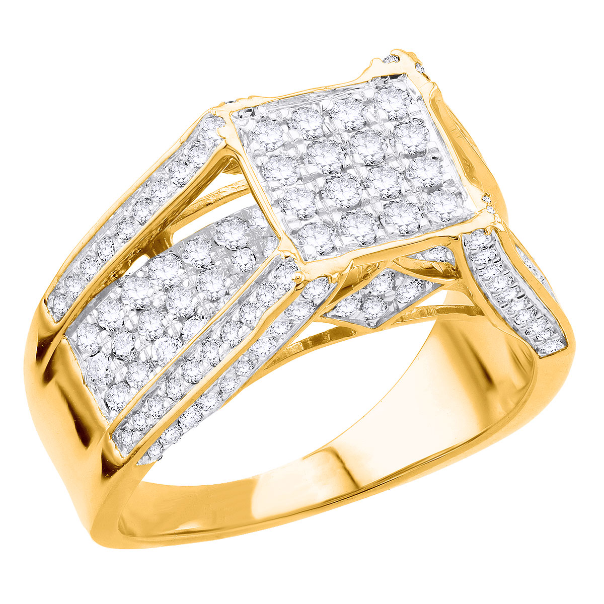 Ladies Square Diamond Engagement Ring 1.6ct 14K White Gold 890339