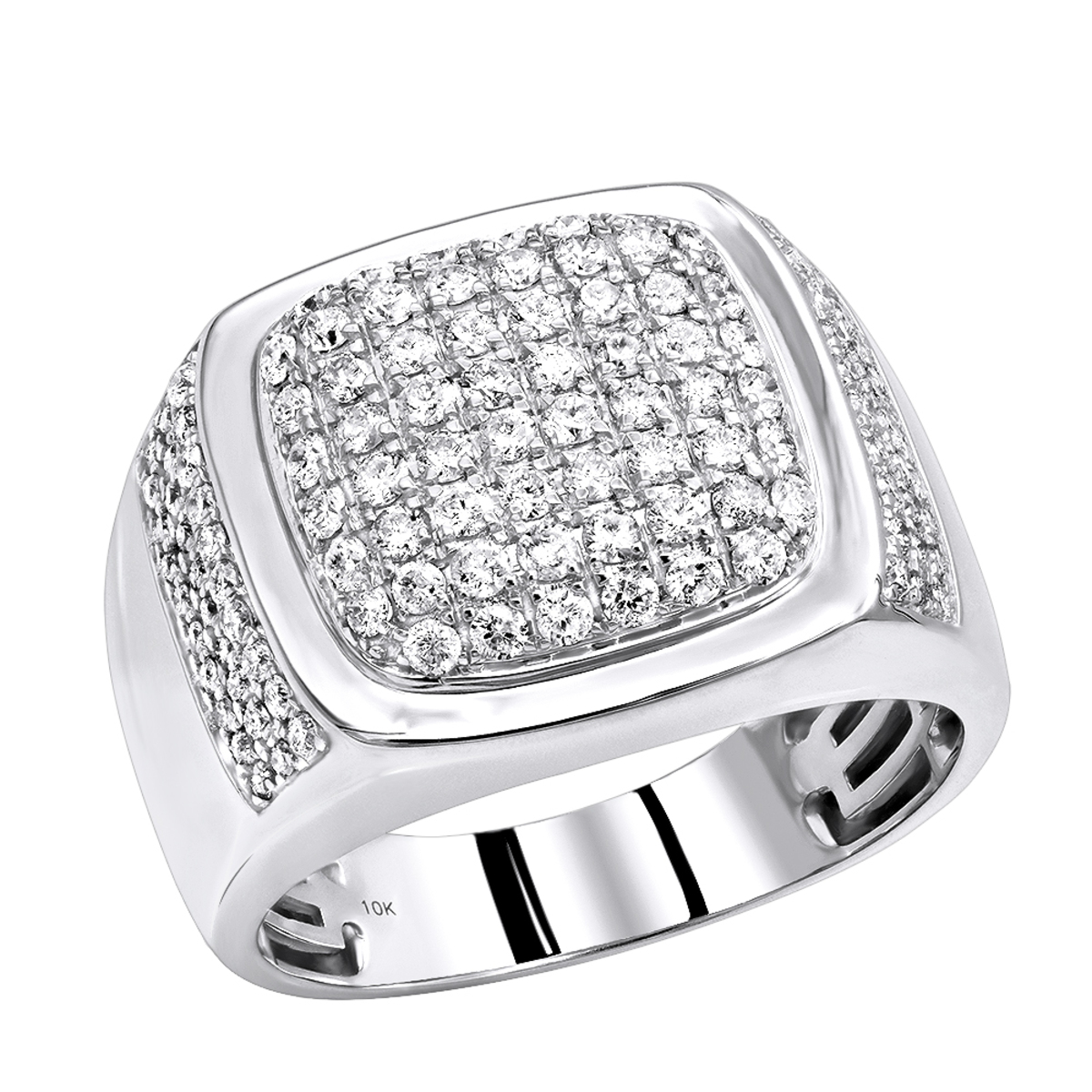 Luxurman Men's 10k Gold Unique Diamond Wedding Band 1.5 Carat 406871