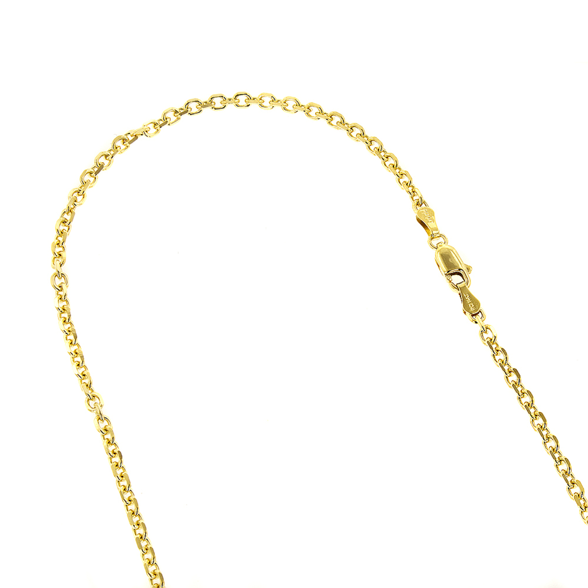 LUXURMAN Solid 14k Gold Cable Chain For Men & Women 2.3mm Wide IB2D3SLB
