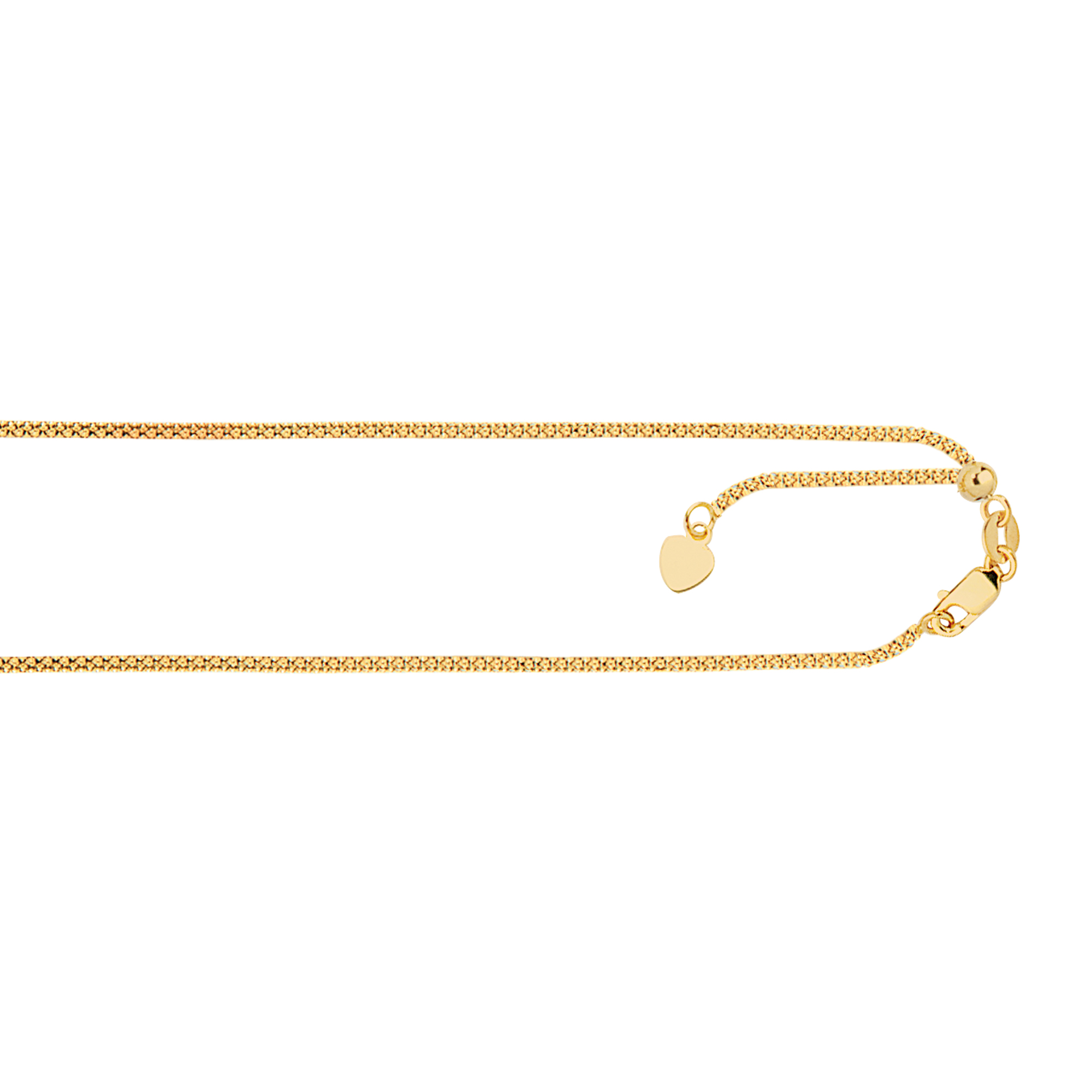 LUXURMAN Solid 14K Yellow Gold Popcorn Chain For Men & Women Adjustable ...