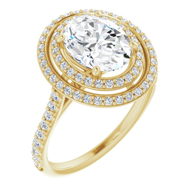 Maggie 2 Carat Oval Lab Grown Diamond Double Halo-Style Engagement Ring ...