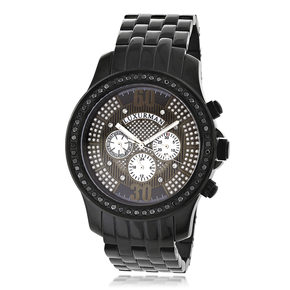 Men's Black Diamond Watch by LUXURMAN 2.25ct 965818