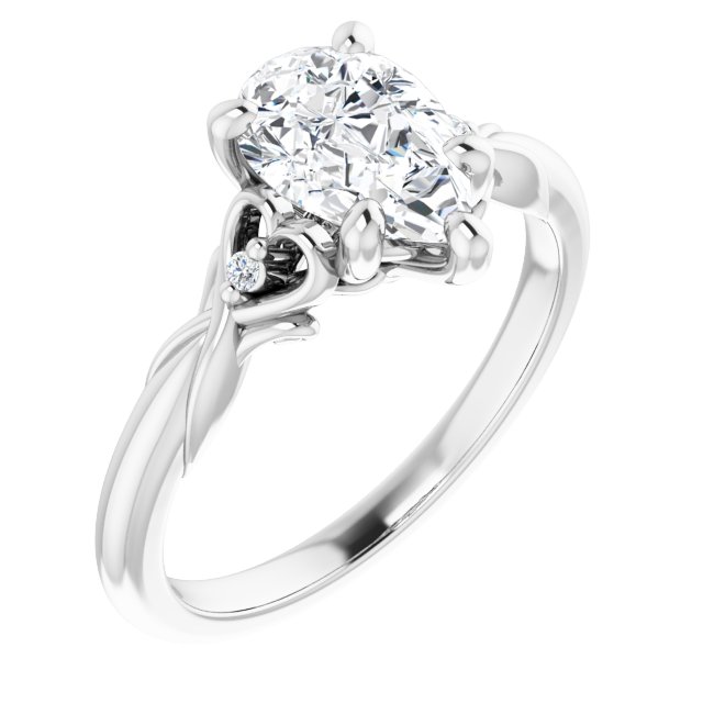 Olive 2 Carat Pear Lab Grown Diamond Accented Engagement Ring 14K White ...