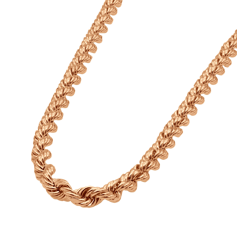 Men's 10k Rose Gold Solid Rope Chain RPDS/10RO - ItsHot