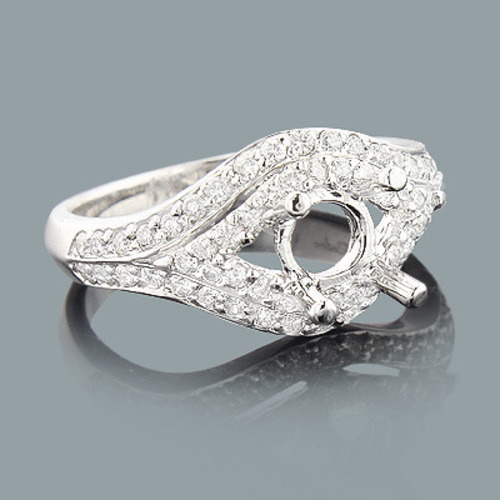 Round Diamond Engagement Ring Setting 0.64ct 14K White Gold 890158