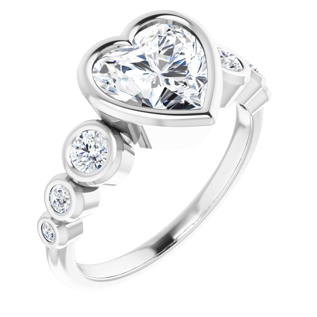Rowan 2 Carat Heart Lab Grown Diamond Seven-Stone Engagement Ring 14K ...
