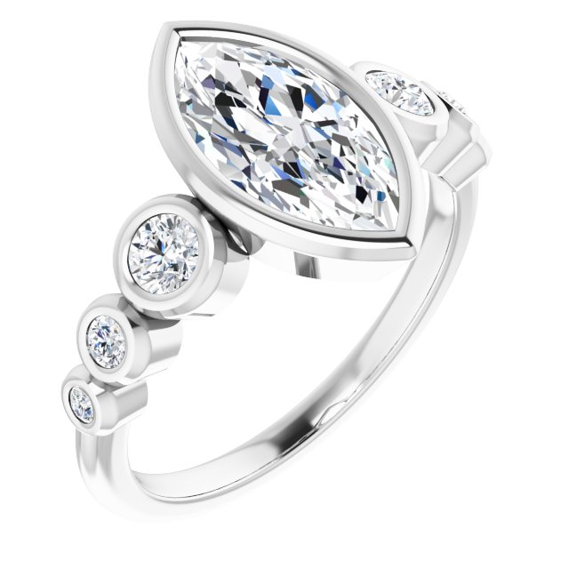 Rowan 2 Carat Marquise Lab Grown Diamond Seven-Stone Engagement Ring ...