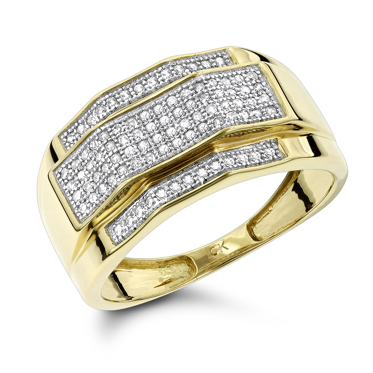 10K Yellow Gold Mens Diamond Ring 0.32ct 406159