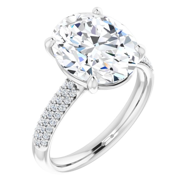 Sophia 5 Carat Oval Lab Grown Diamond Pave Accented Engagement Ring 14K ...