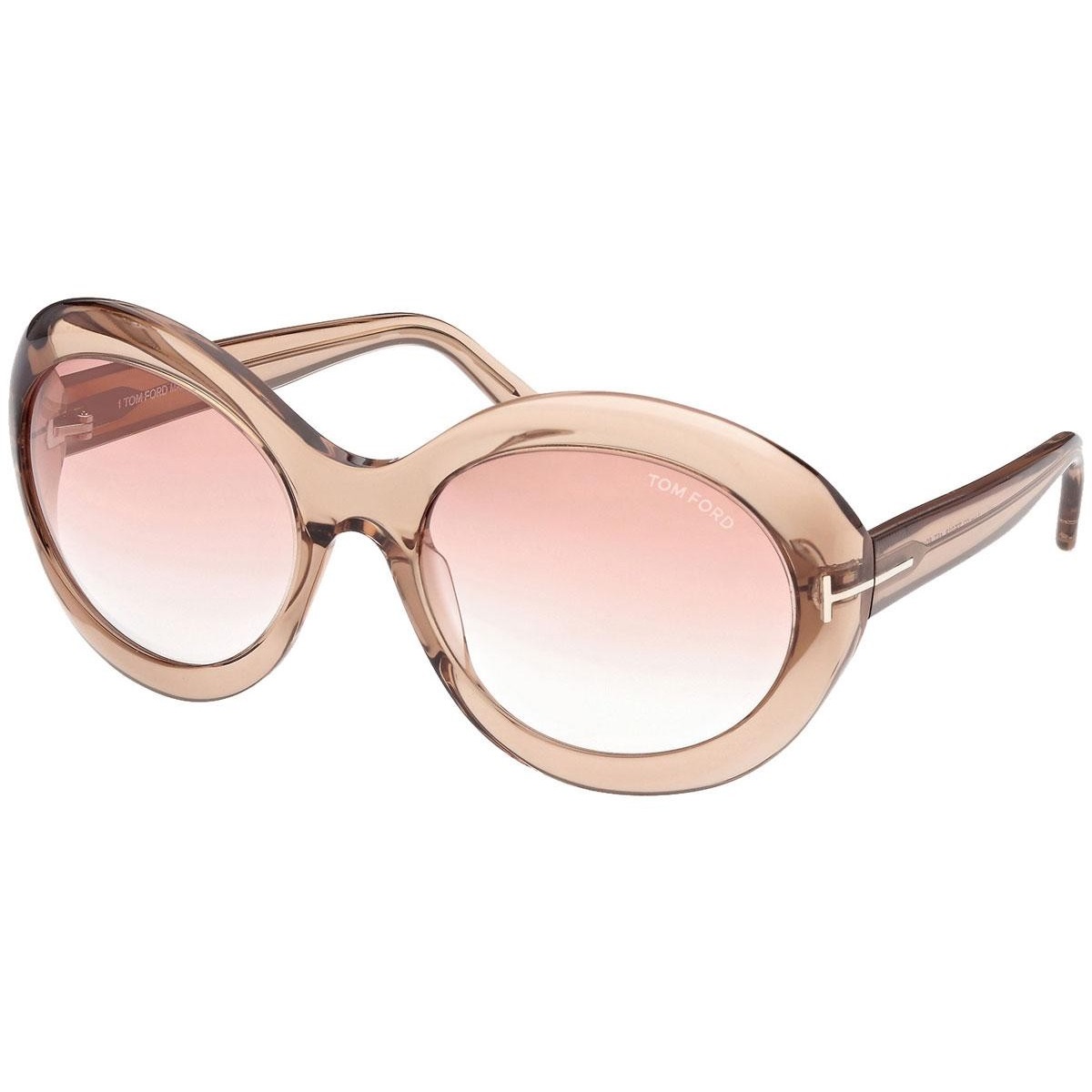 Tom Ford Women's Designer Oval Transparent Brown Sunglasses FT091845T ...