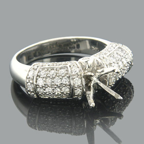 Unique Settings 14K White Gold Diamond Engagement Ring Setting .85 203577