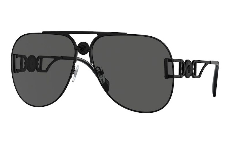 Versace Matte Black Mens Aviator Sunglasses Ve2255126187 Itshot M01360