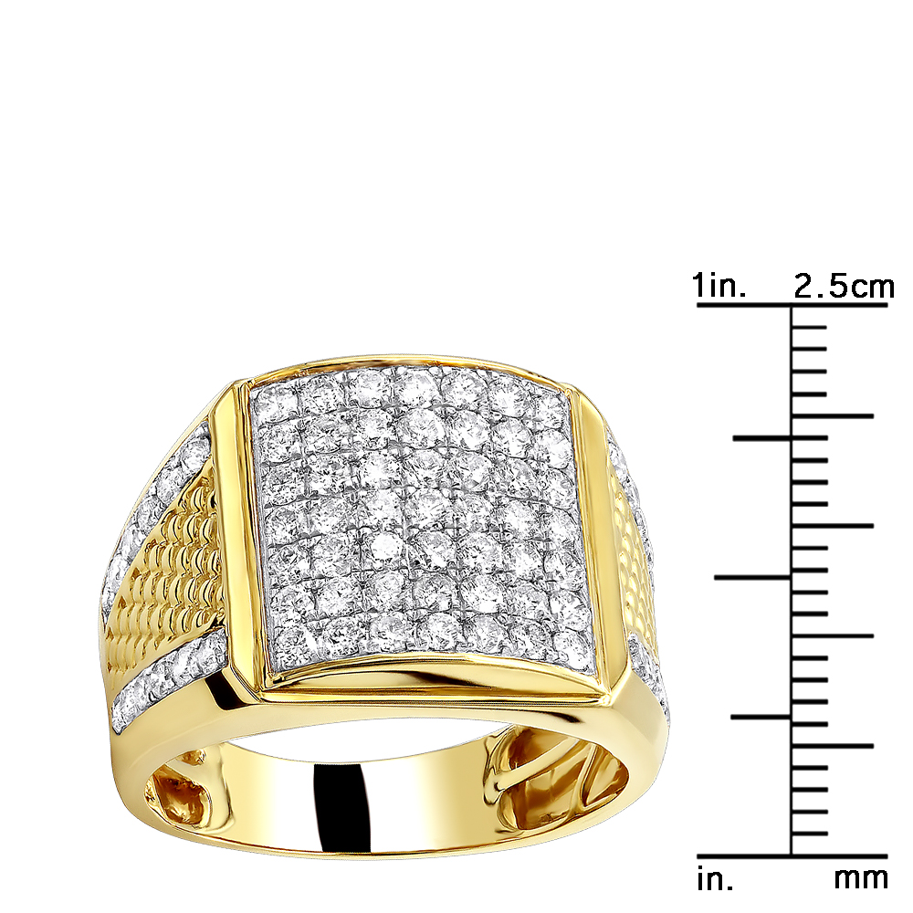 10k Solid Gold Mens Diamond Ring by LUXURMAN 2.25 Carats 406914