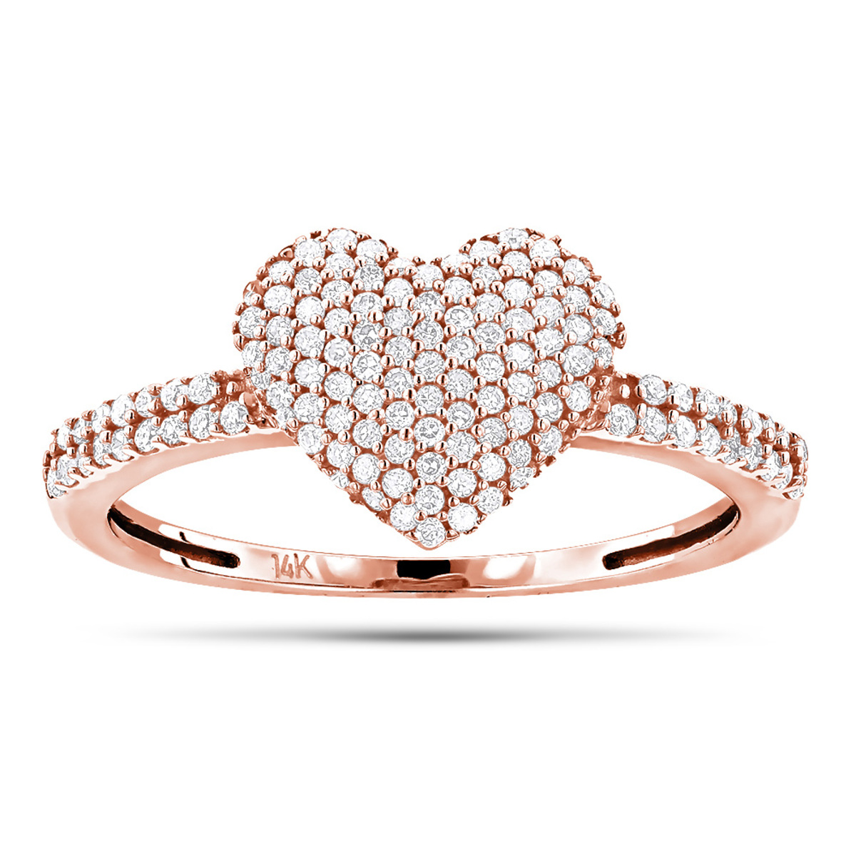 14K Gold Diamond Heart Ring 0.39ct 406273