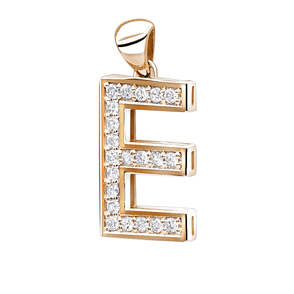 14K Gold Diamond Initial Letter Pendant 0.33ct C3180