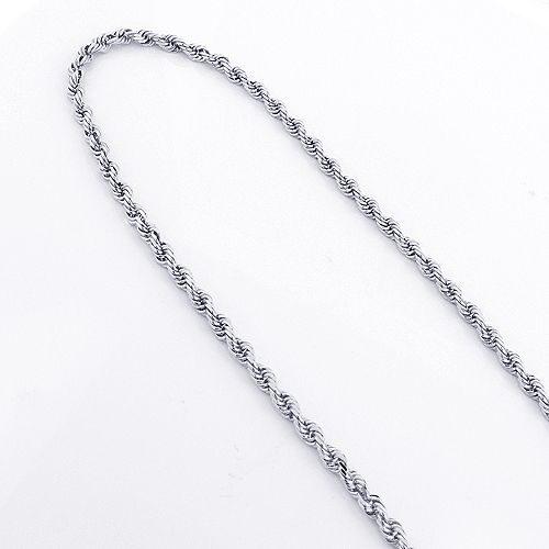 14K White Gold Rope Chain 4mm 22-30in 890865