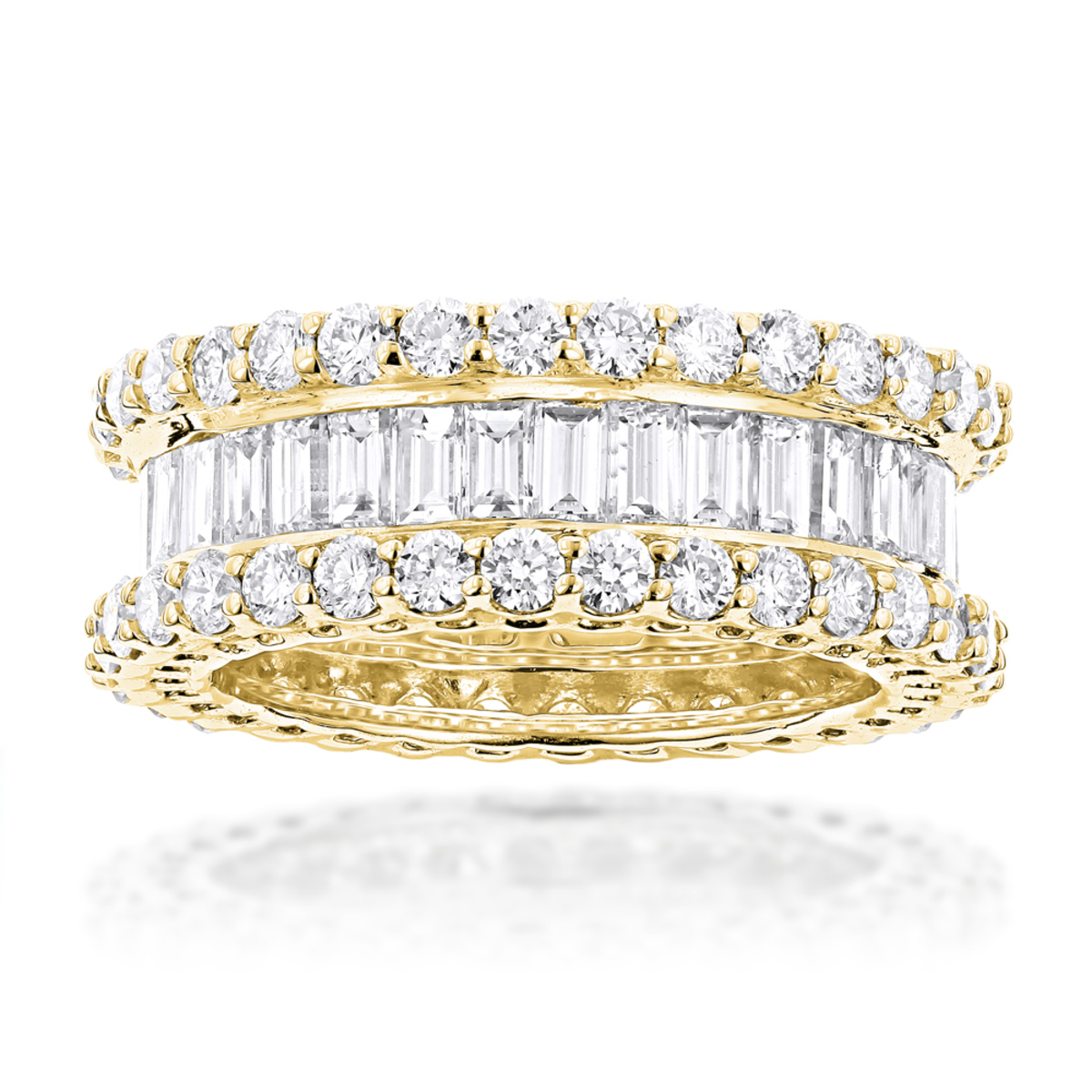 18K Gold Diamond Eternity Band 5.72ct 012871