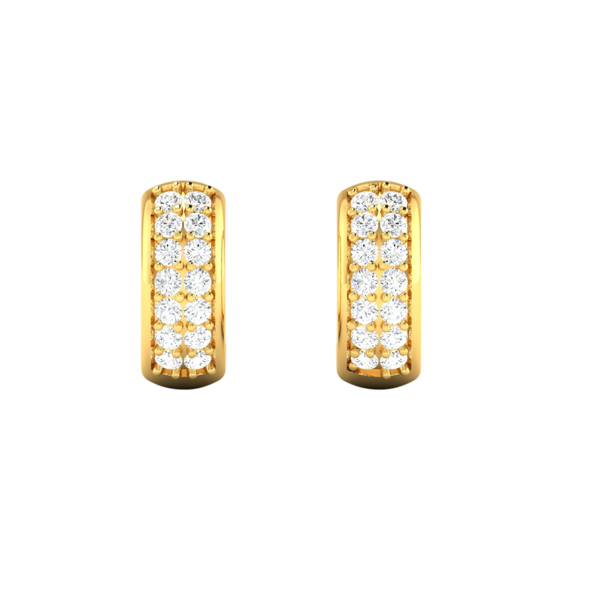 Yellow Gold Diamond Huggie Earrings | ItsHot NYC Store