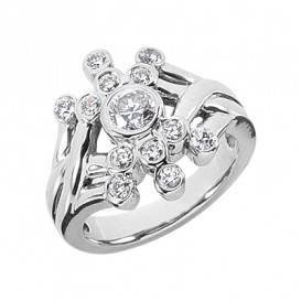 1.1 Carat Designer Diamond Right Hand Ring for Women by Luxurman 14K ...