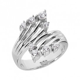 Designer Right Hand Diamond Ring for Women 0.55ct 14K Rose Gold 205289