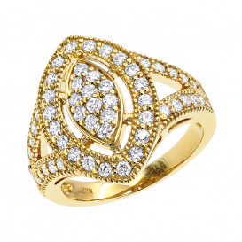 1.1 Carat Designer Diamond Right Hand Ring for Women by Luxurman 14K ...