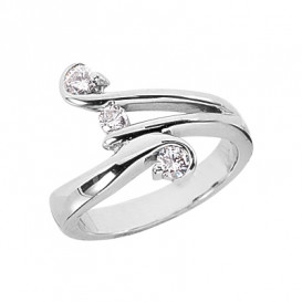 14K White Gold Right Hand Ladies Diamond Ring 0.46ct 012260