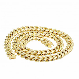 Men's Gold Chain 14K Yellow Gold Solid Miami Cuban Link Chain CSPS/14YE ...