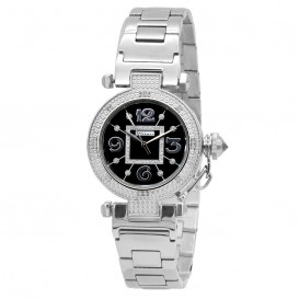 Black JoJino Womens Diamond Watch Rectangular Shape Iced Out Black Dial ...